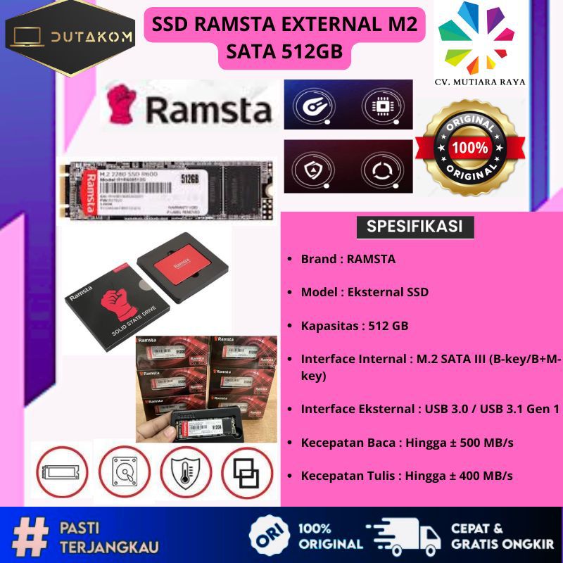 SSD EXTERNAL M2 SATA RAMSTA 512GB