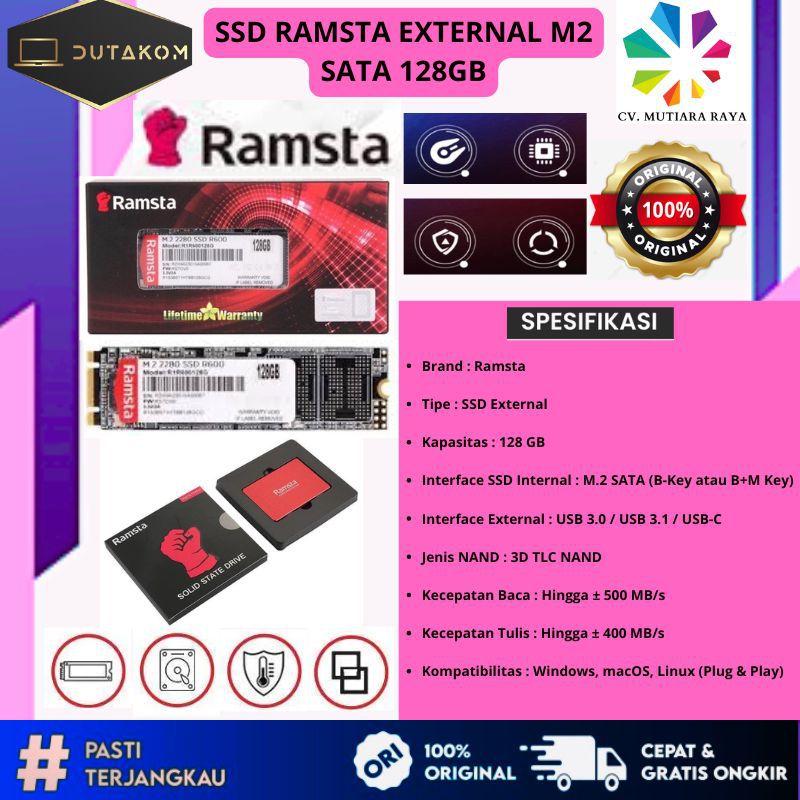 SSD EXTERNAL M2 SATA RAMSTA 128GB