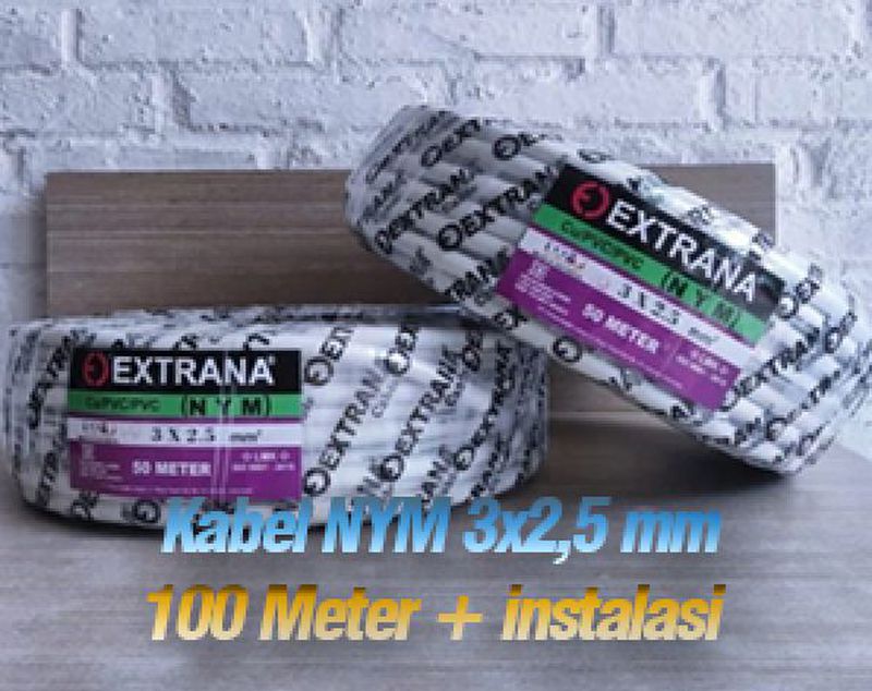 Kabel NYM 3x2,5 mm 100 Meter + instalasi