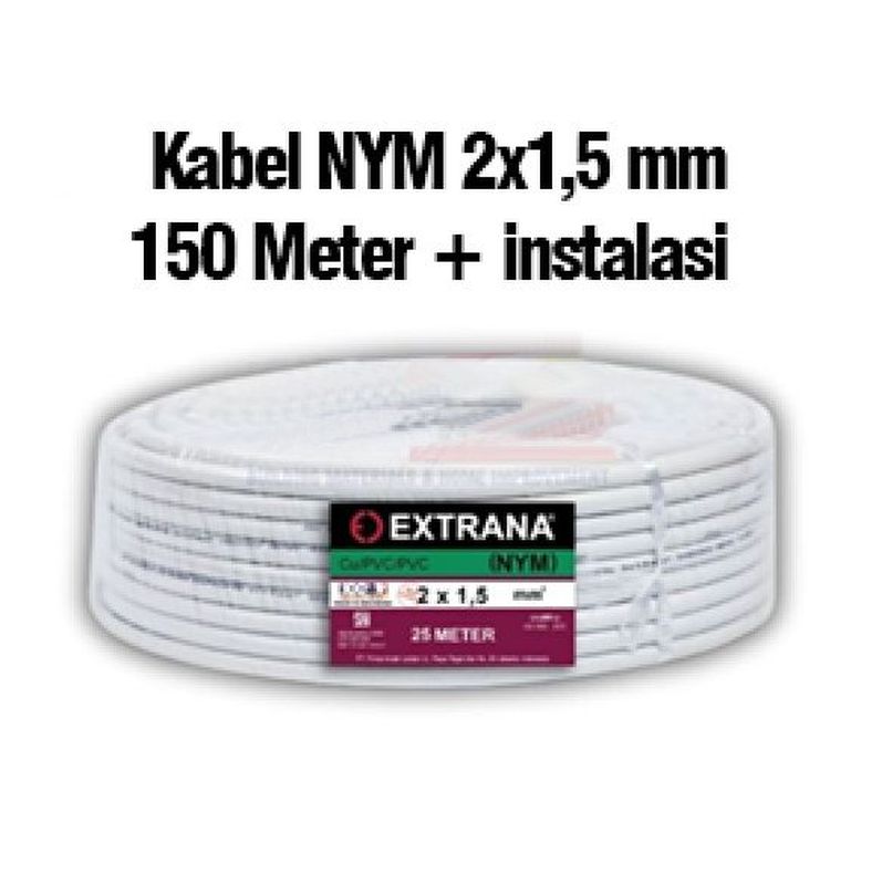 Kabel Ukuran 2x1,5 mm + Instalasi