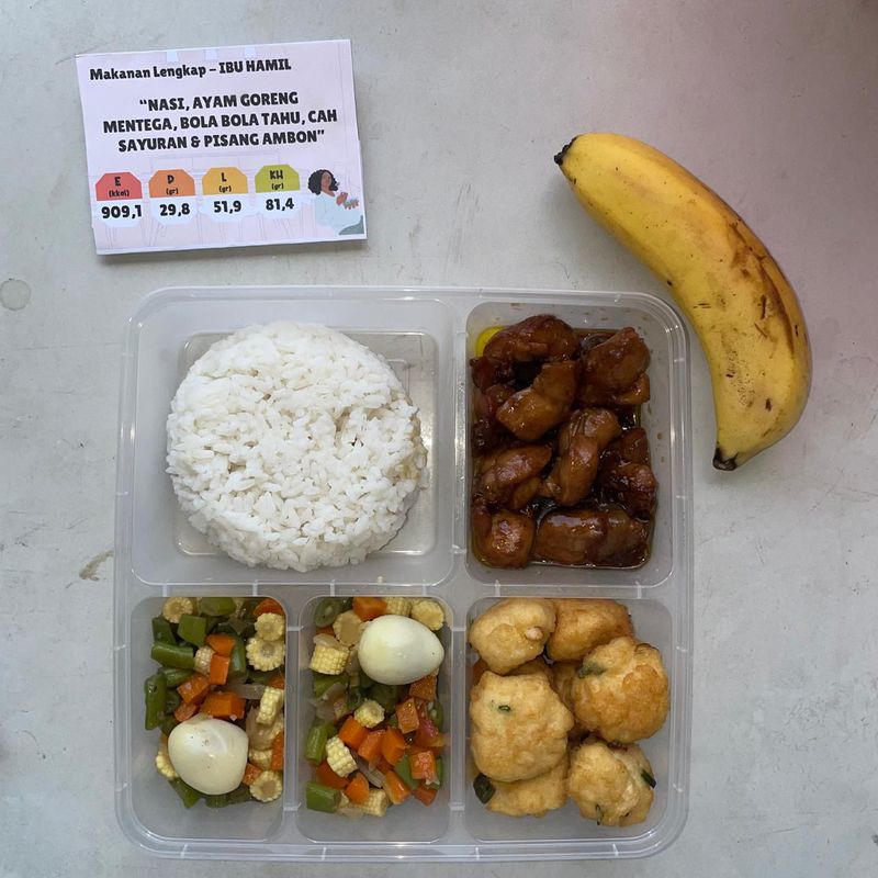 PMT Lokal Depok Ibu Hamil ( Nasi Ayam Goreng Mentega Tempe Bacem Sayur ...