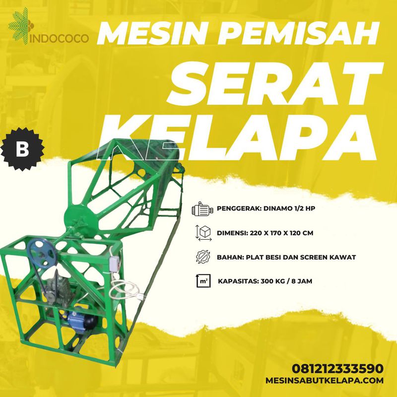 Mesin Pemisah Serat Sabut Kelapa - B