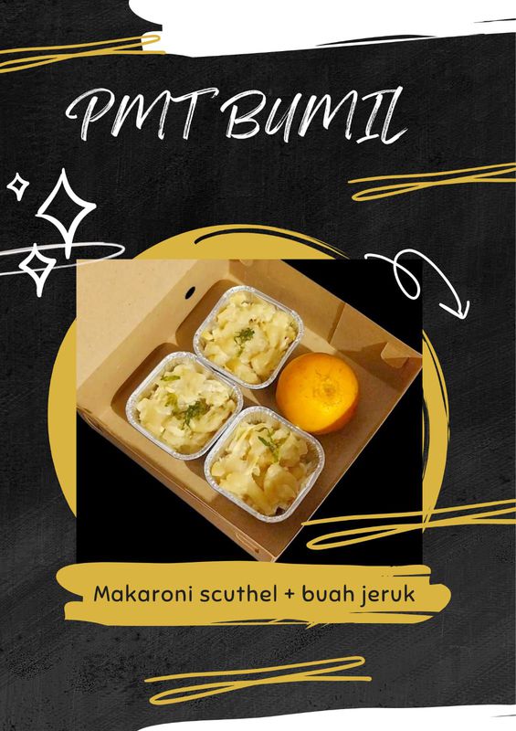 Makaroni Schotel + Buah jeruk (Menu PMT Bumil)