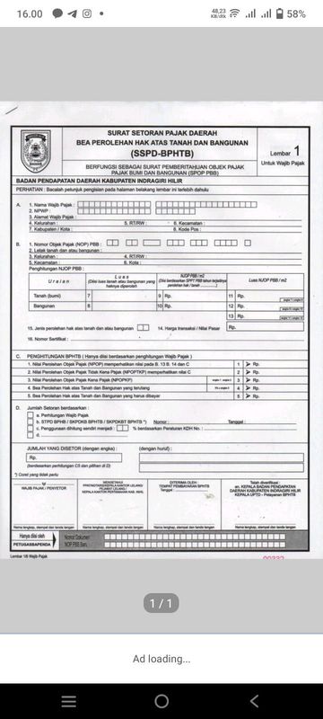 CETAK BLANGKO SPPD BPHTB