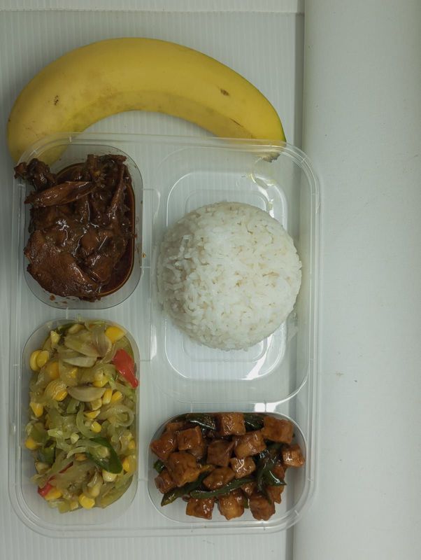 PMT Bumil (Nasi Ayam Mentega, Tempe Oseng Cabe Ijo, Tumis Labu Siam ...