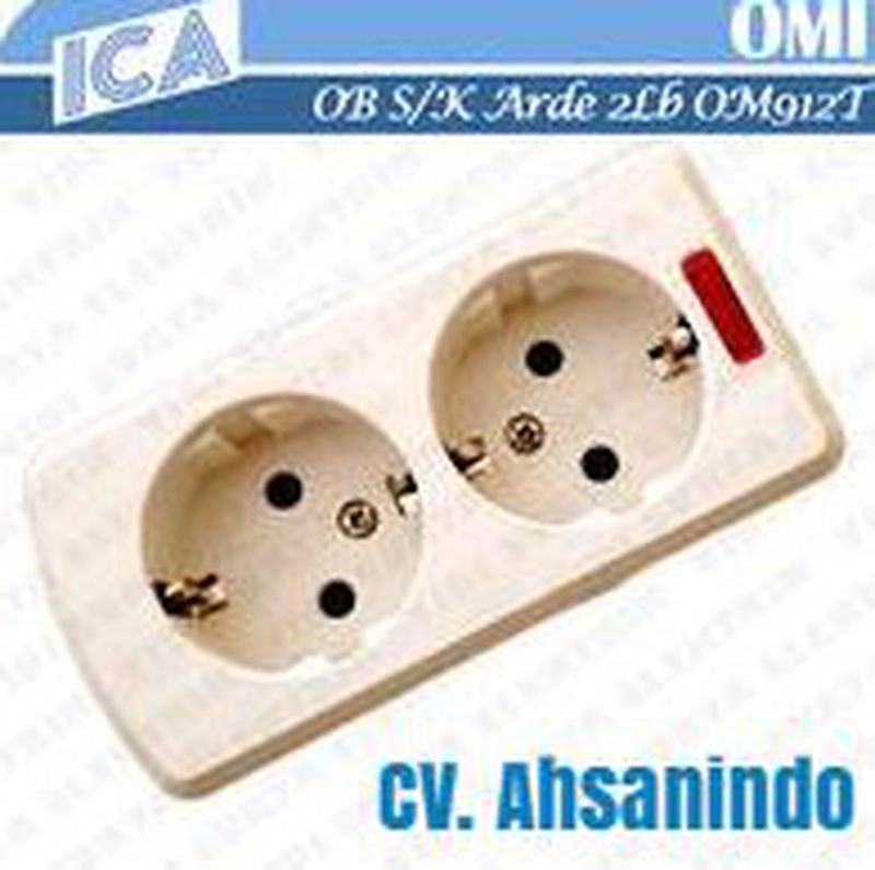 Stop Kontak Arde 2 lubang OMI-912 T