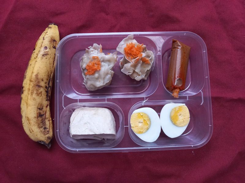 PMT Balita [kudapan] | somay ikan wortel + telur + tahu + saus kacang ...