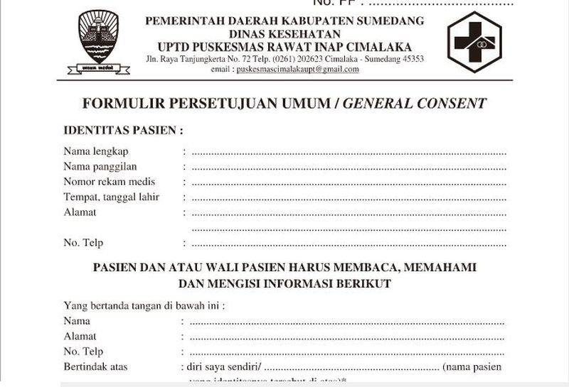 FORMULIR PERSETUJUAN UMUM/ GENERAL CONSENT