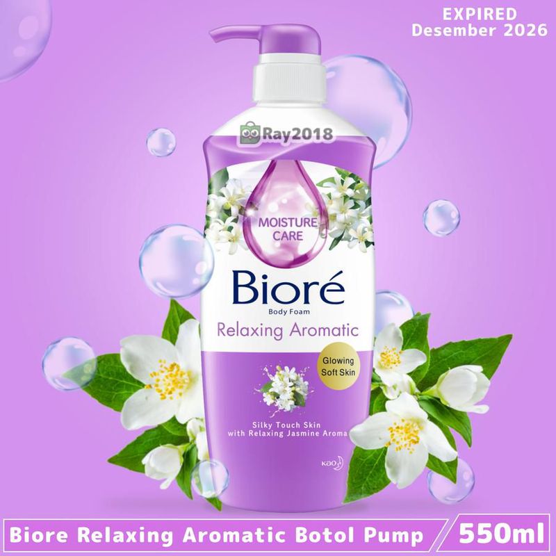 Sabun Mandi Biore Relaxing Body Foam Botol Pump 550ml