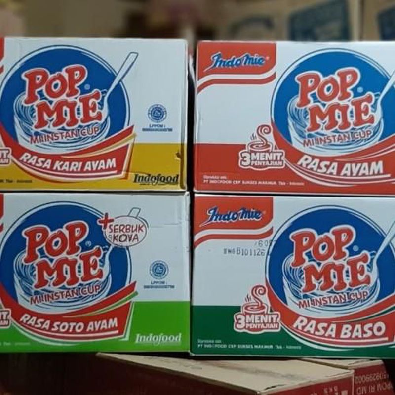 Pop Mie Popmie mie instant kuah kemasan Dus Karton isi 24 cup - Rasa Ayam