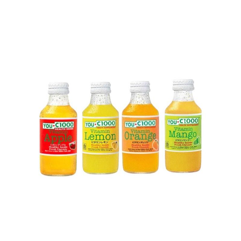 YOU-C1000 VITAMIN C LEMON / ORANGE / APPLE / MANGO BOTOL 140ML - Apel