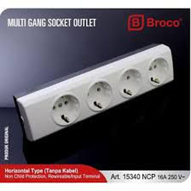 Broco terminal stop kontak 4 lubang outbow ob tempel 15340 16A~250v
