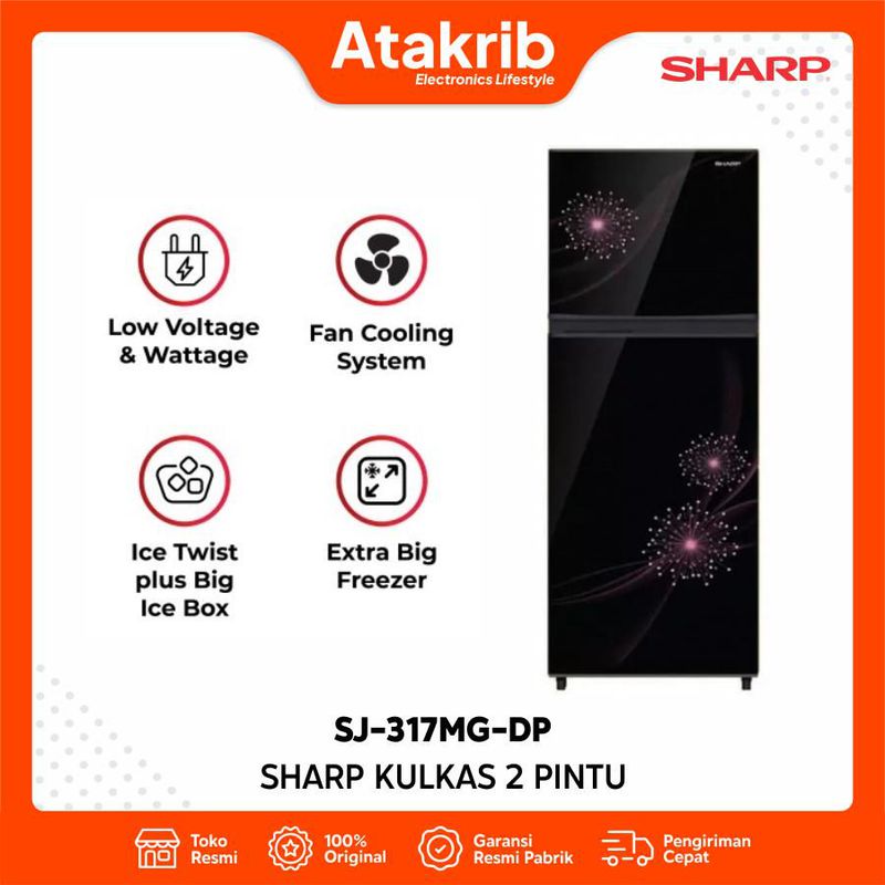 KULKAS 2 PINTU MEREK SHARP, TYPE SJ-317MG-DP