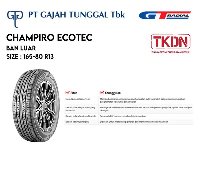 GT RADIAL - CHAMPIRO ECOTEC UK. 165-80 R13