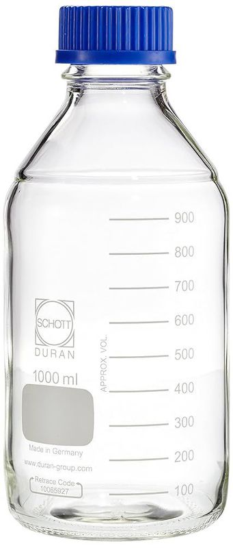 Laboratory Bottle Clear Glass With Screw Cap 1000 Ml Duran