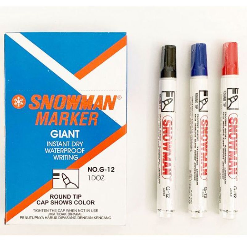 Spidol Snowman Marker - Permanent - Biru