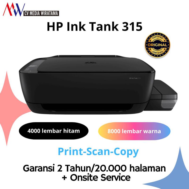 PRINTER HP INK TANK 315 AiO Print Scan Copy