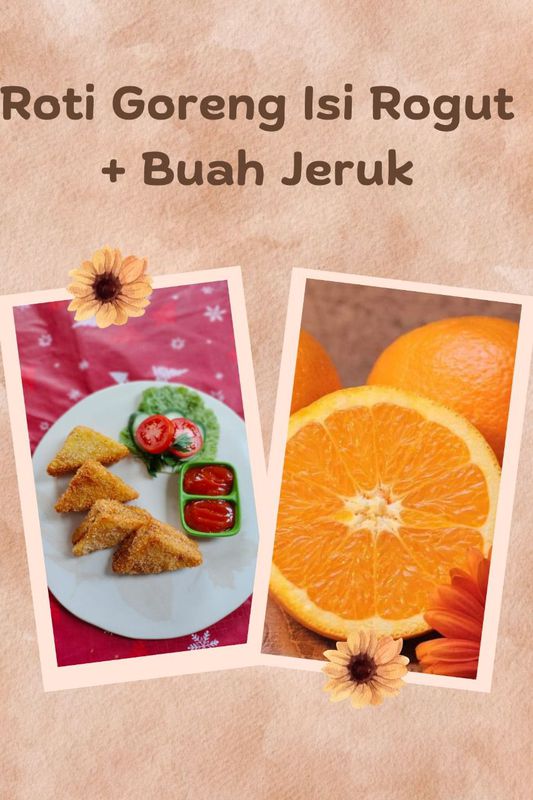 PMT BALITA ROTI GORENG ISI ROGUT DAN BUAH JERUK