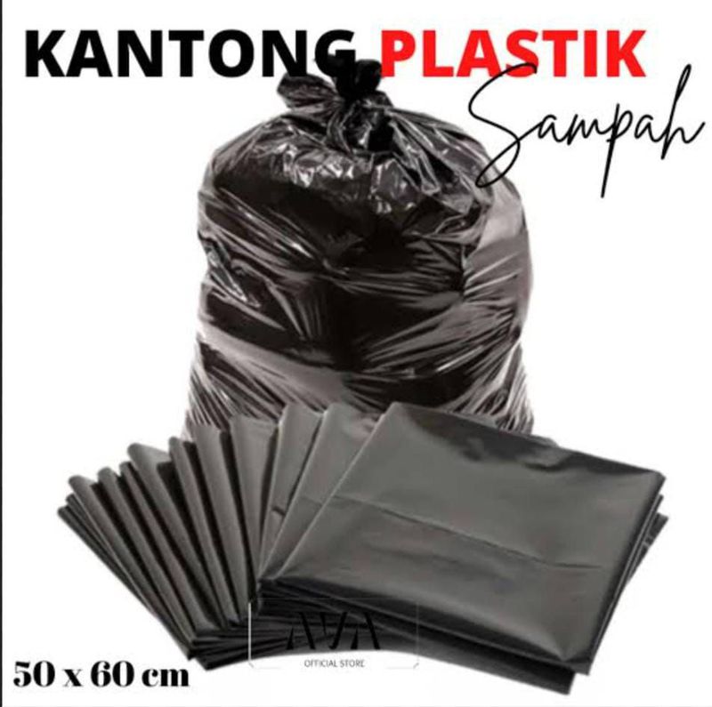 Trash Bag Hitam Polos 50x60
