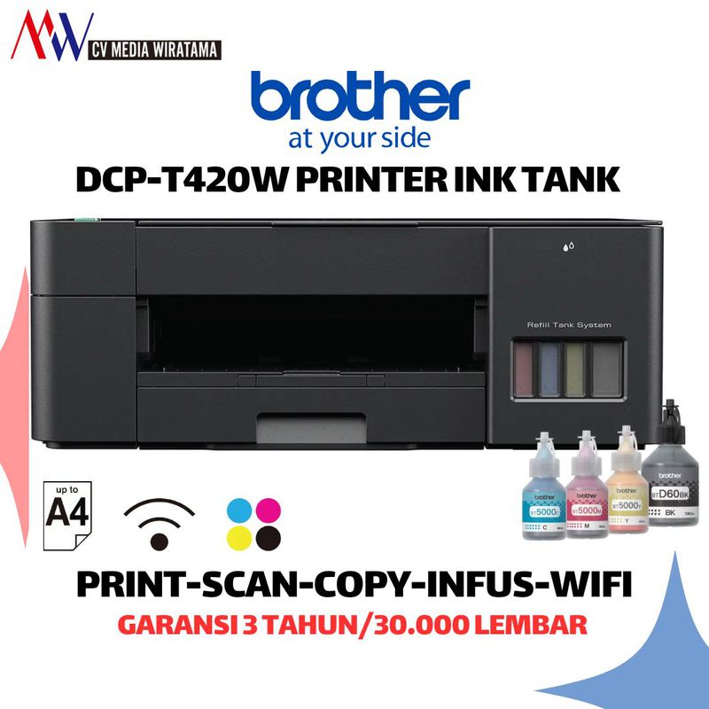 PRINTER BROTHER DCP T420W AiO Print Scan Copy