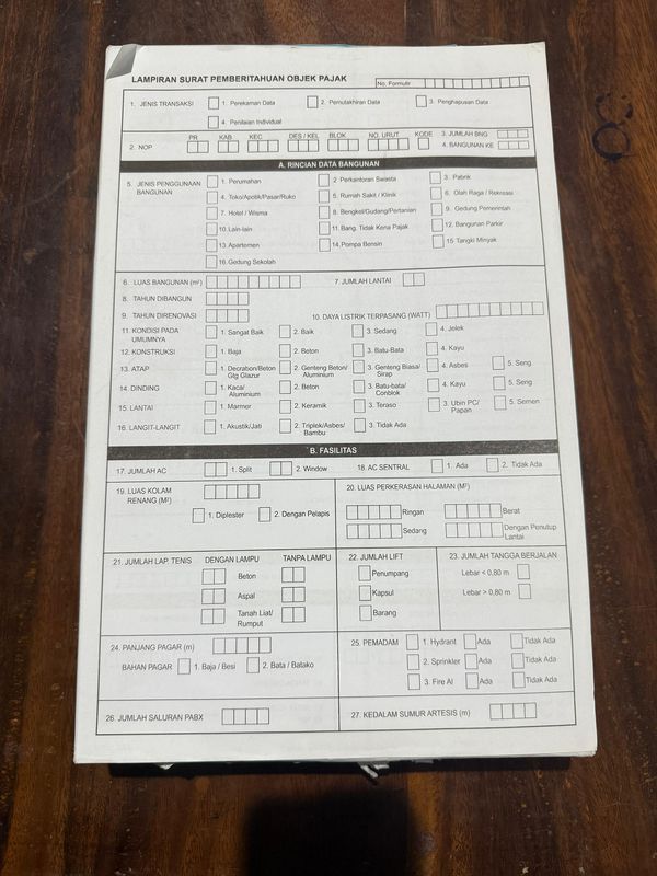Blangko LSPOP (LAMPIRAN PEMBERITAHUAN OBJEK PAJAK)