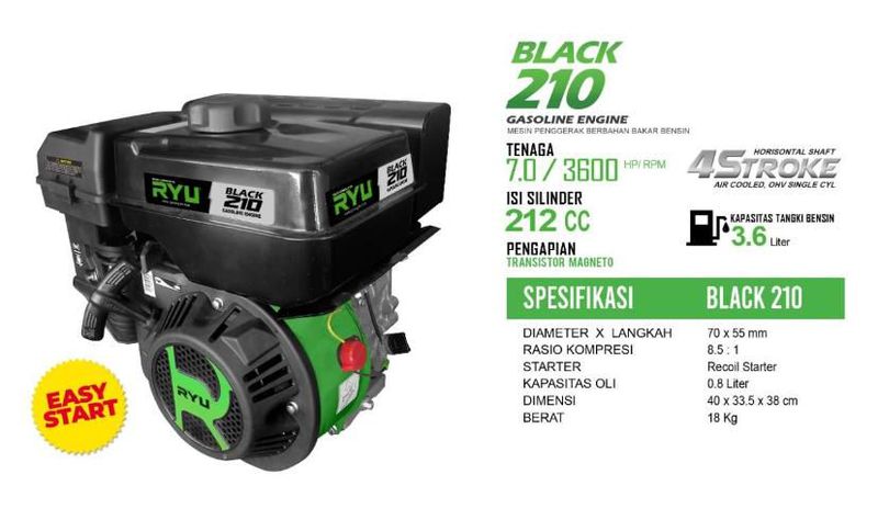 Mesin ketinting 7 HP + As Long Tail Produk Lokal (Produk Dalam Negeri TKDN)