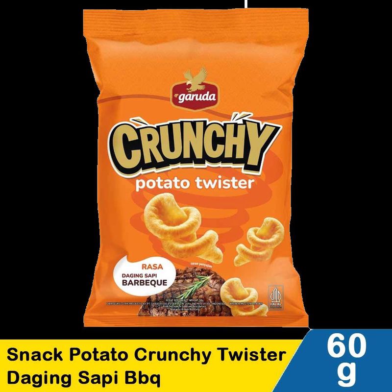 Garuda - Crunchy Potato Twister - Rasa Daging Sapi BBQ - 60 gr
