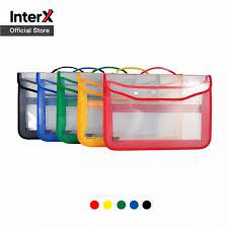 Map Plastik Zipper Kancing Dua