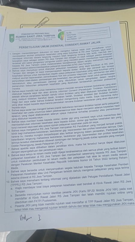 Formulir General Consent Rawat Jalan