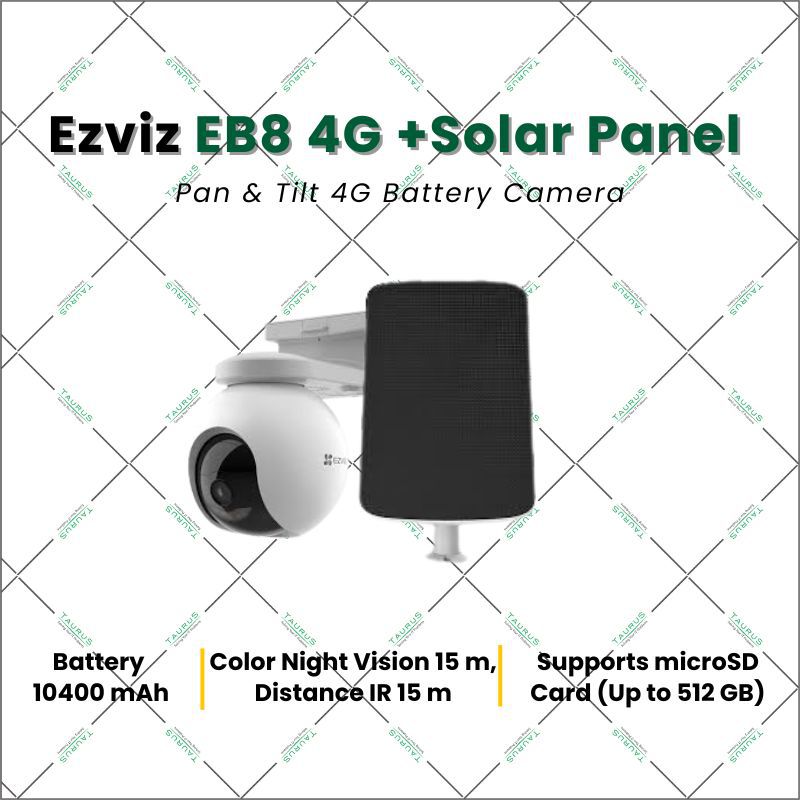 Ezviz EB8 4G + Solar Panel Pan & Tilt 4G Battery Camera CCTV Outdoor