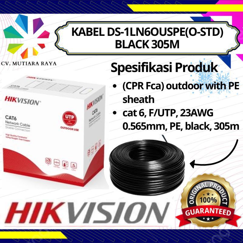 CABLE HIKVISION DS-1LN6OUSPE(O-STD) BLACK 305M