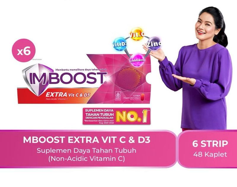Imboost Suplemen Daya Tahan Tubuh/Terbuat Dari Bahan Herbal 5 Strip @10 ...