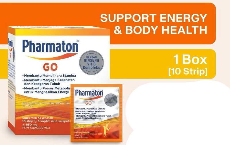 Pharmaton GO 60 Capsules - Multivitamin Tambah Energi dan Daya Tahan Tubuh