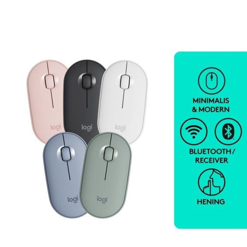 Logitech Pebble M350 Mouse Wireless Bluetooth Slim Silent