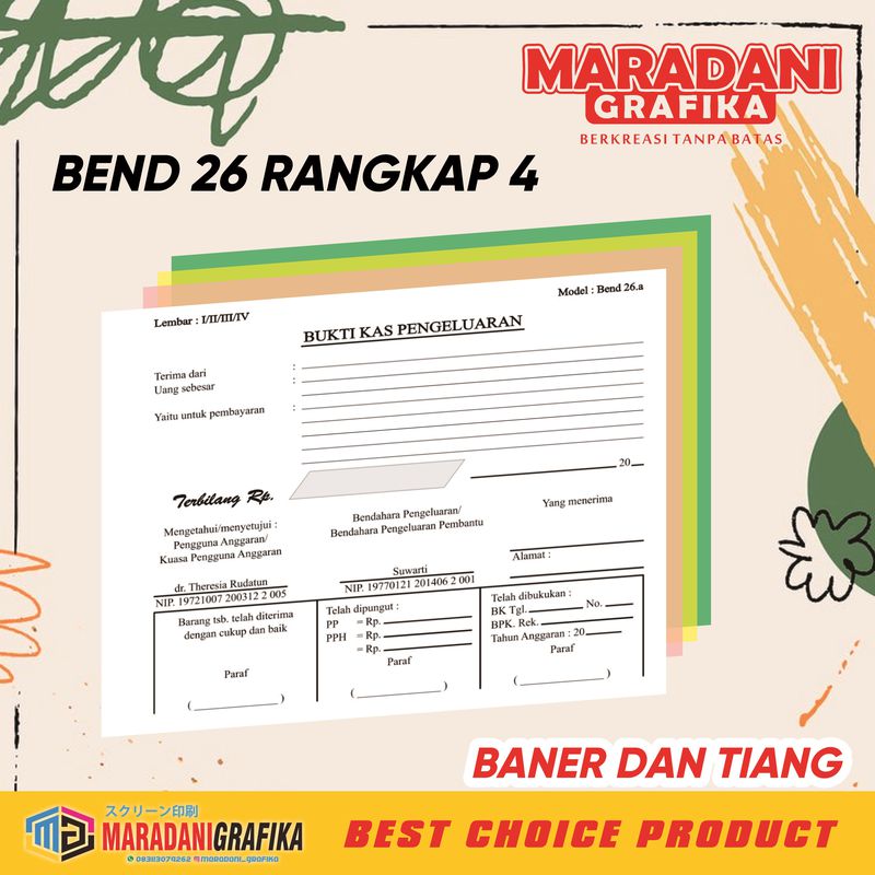 BLANGKO BEND 26, NOTA