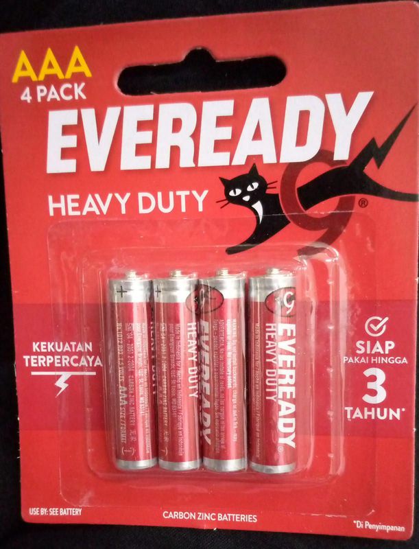Baterai AAA A3 Eveready Heavy Duty (Merah) isi 4 Battre Remote DVD ...