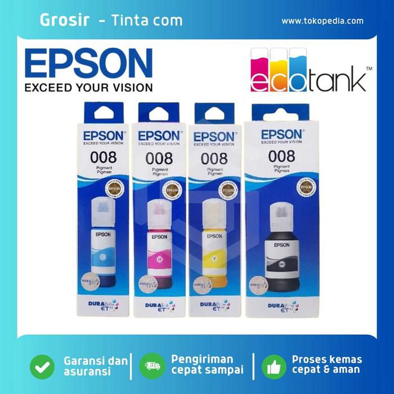 Tinta Epson 008 Printer L6460 L6490 L6550 L6580 L15150 L15160 L15180 ...