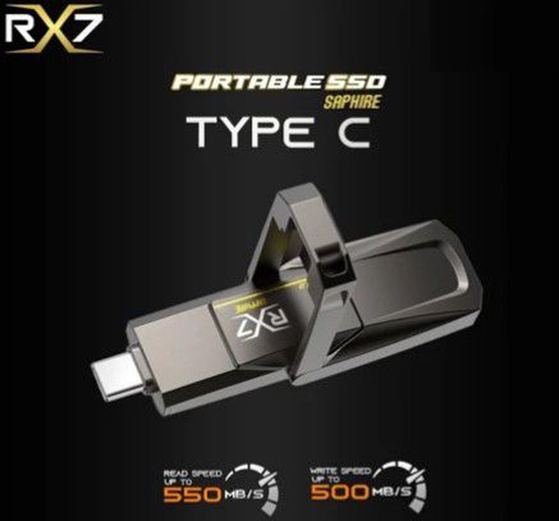 SSD EXTERNAL RX7 PORTABLE 512GB USB 3.2 TYPE C