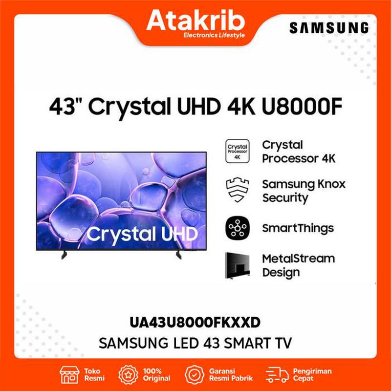 LED SMART TV 4K 43 INCH MEREK SAMSUNG, TYPE UA43U8000FKXXD