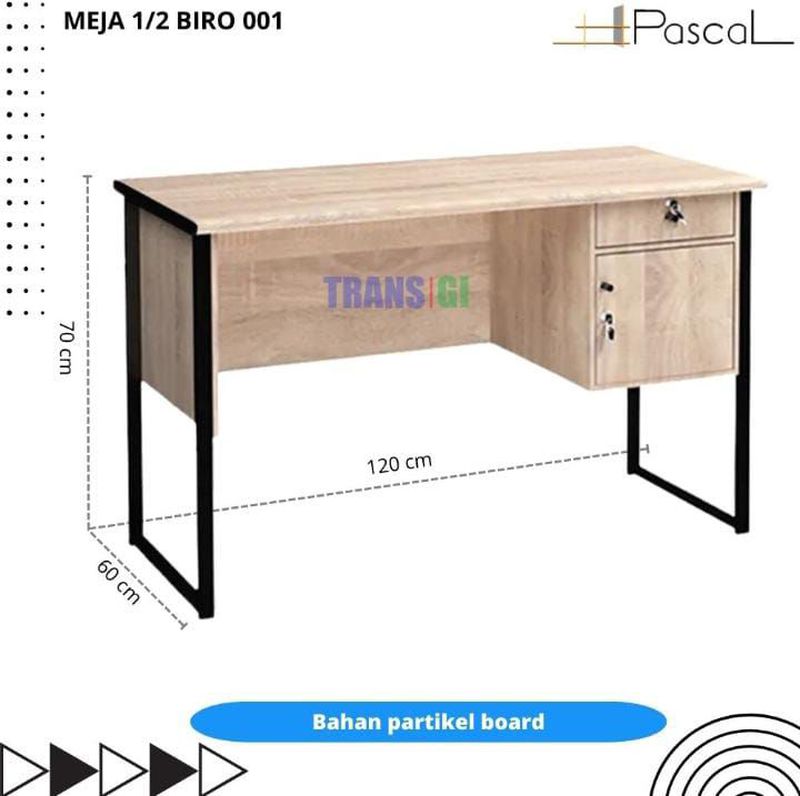 Meja Pascal Setengah Biro 001 Cream