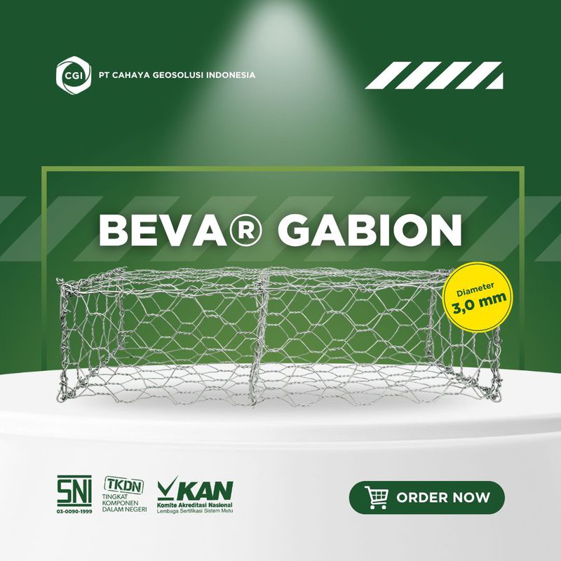 BEVA Bronjong Kawat Galvanis Tebal - Diameter 3,0 mm