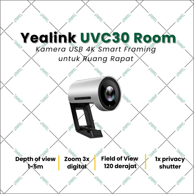 Yealink UVC30 Room Kamera USB 4K Smart Framing untuk Ruang Rapat