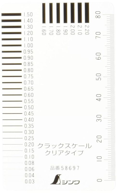 SHINWA Clear Crack Scale Card Type 58697 ukur Keretakan Crack Gauge