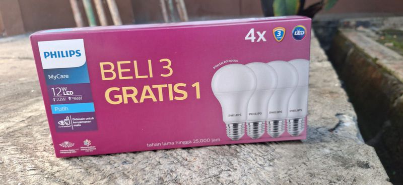 Lampu Philips LED 12 Watt Multipack MyCare Bulb 12W - Promo 3 Gratis 1