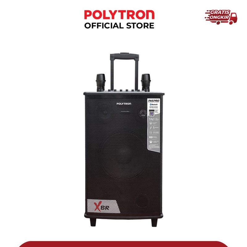 Polytron Speaker Aktif Portable 10" Free 2 Mic Wireless PAS PRO10F7
