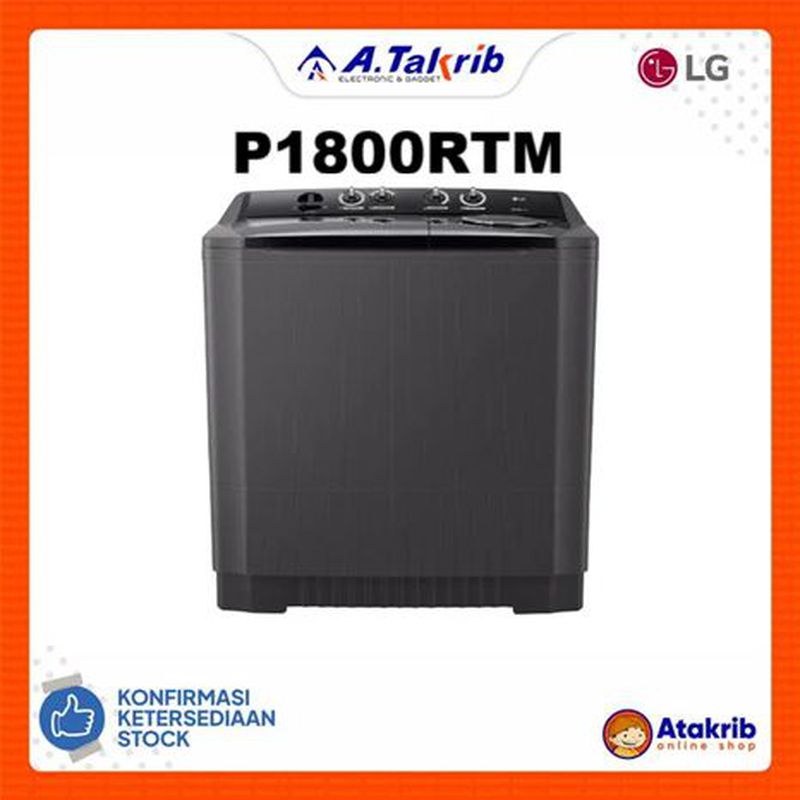 MESIN CUCI 2 TABUNG KAP 18KG MEREK LG, TYPE P1800RTM