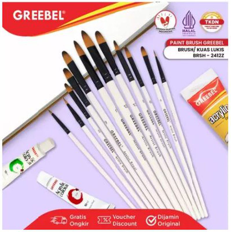 KUAS LUKIS BRUSH PAINT SET MERK GREEBEL