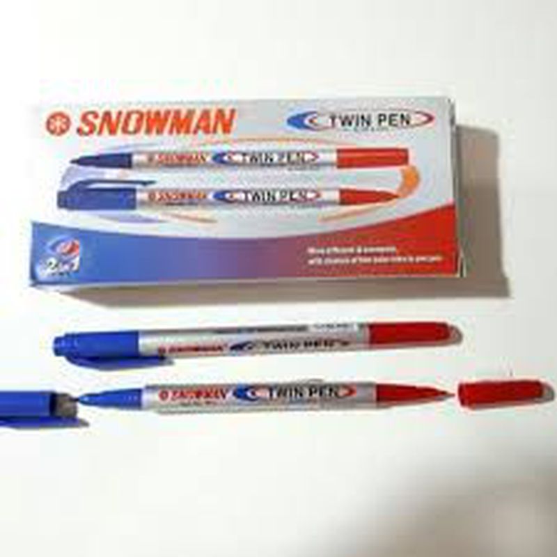 Pulpen Twin Pen Biru dan Merah