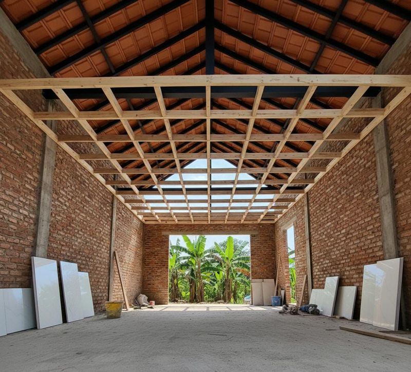 Pemasangan Rangka Plafond Kayu 50x100 (Kruing)