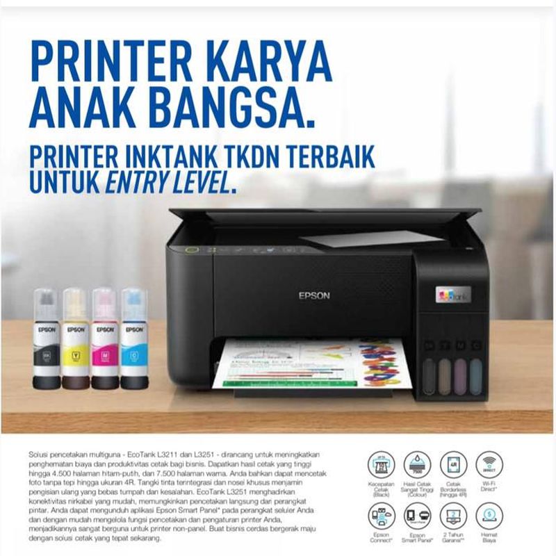 Printer Epson L3211 Multifungsi Print Scan Copy Printer All-In-One TKDN ...